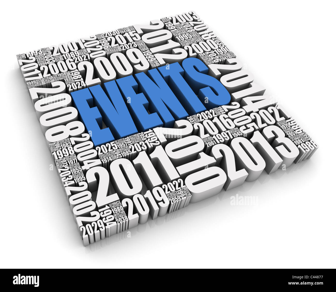 "EVENTS" 3D text surrounded by calendar dates. Part of a series Stock ...