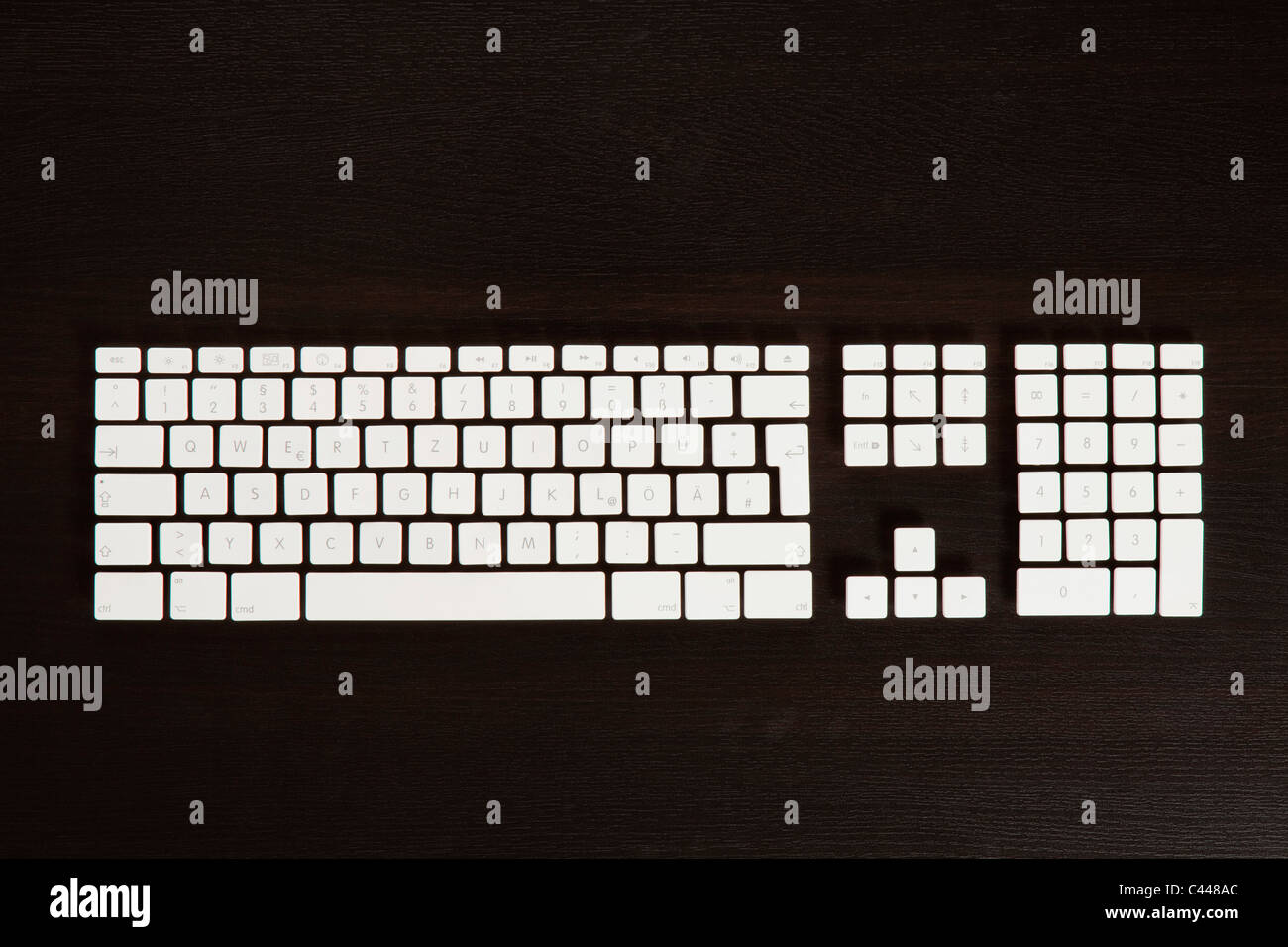 Separate computer keys arranged to look like an actual keyboard Stock ...