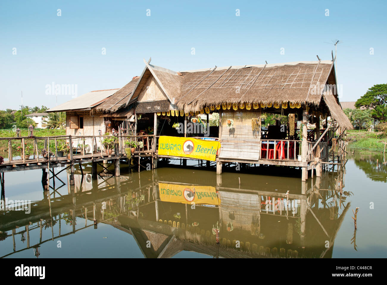 traditional restaurant and bar in vientiane, laos Stock Photo - Alamy