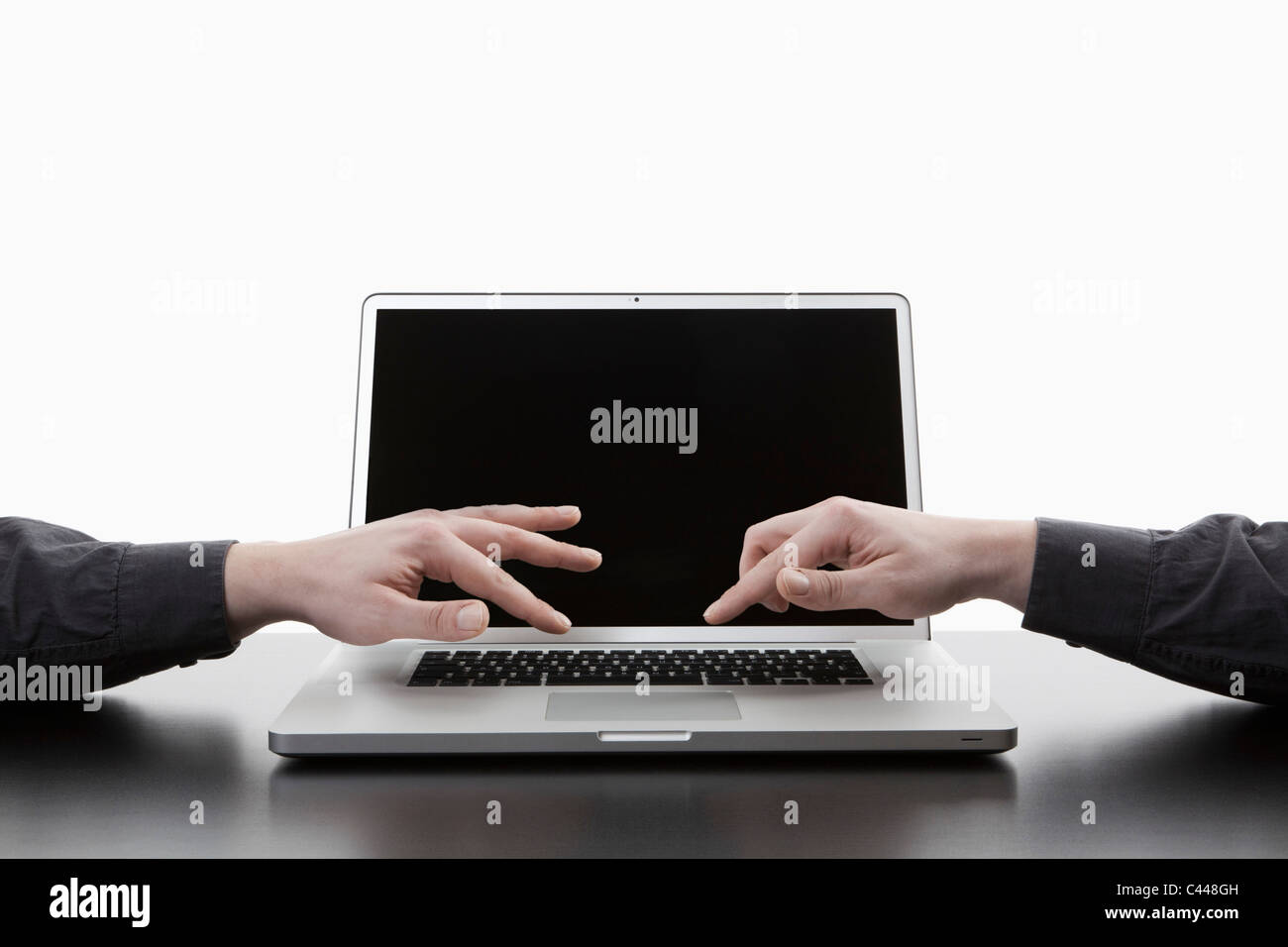 Two hands typing hi-res stock photography and images - Alamy