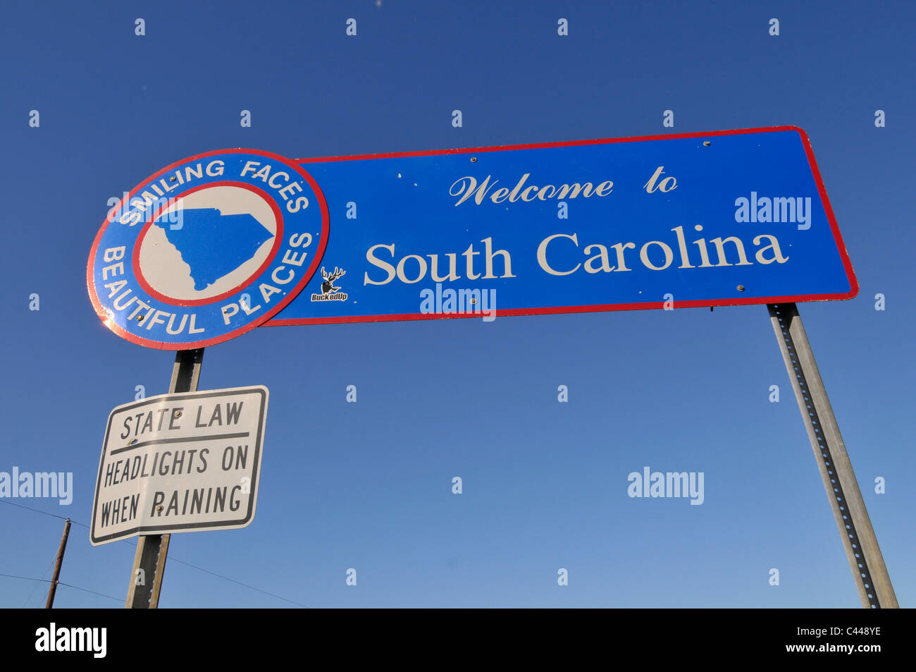 Welcome to South Carolina highway sign Stock Photo - Alamy