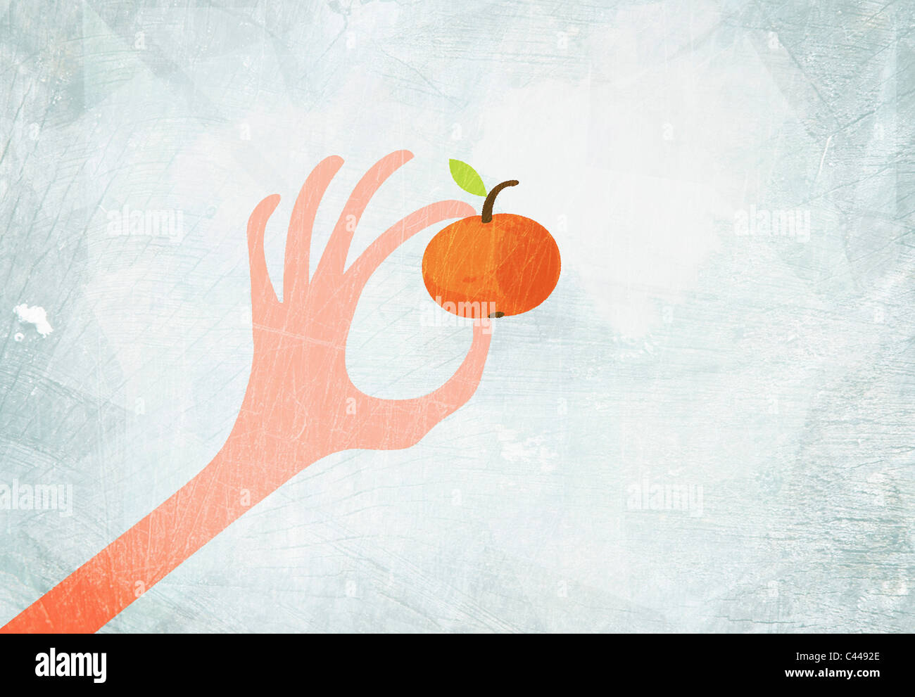 A hand holding an apple Stock Photo - Alamy