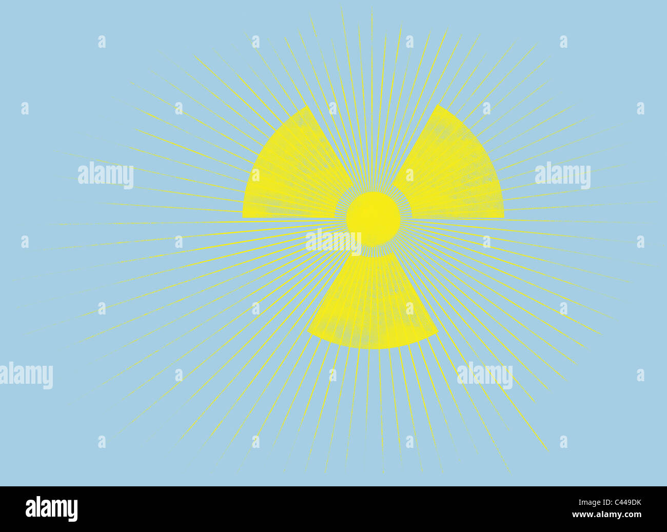 The sun and a radioactive symbol Stock Photo - Alamy