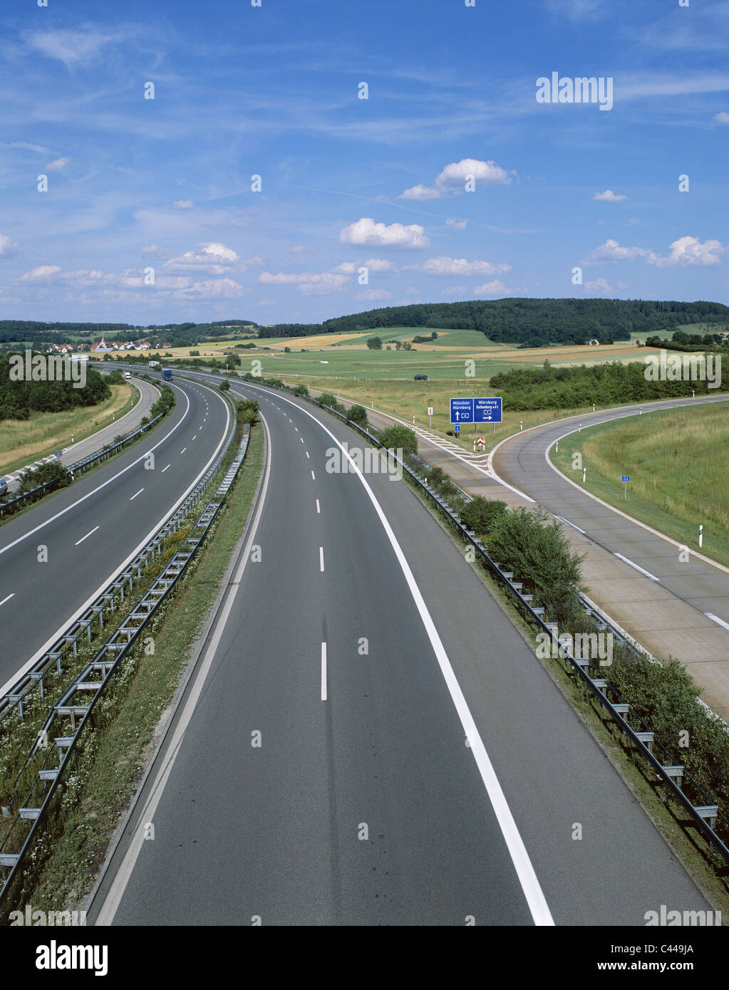 Autobahn, Empty road, Fields, Germany, Europe, Highway, Holiday ...