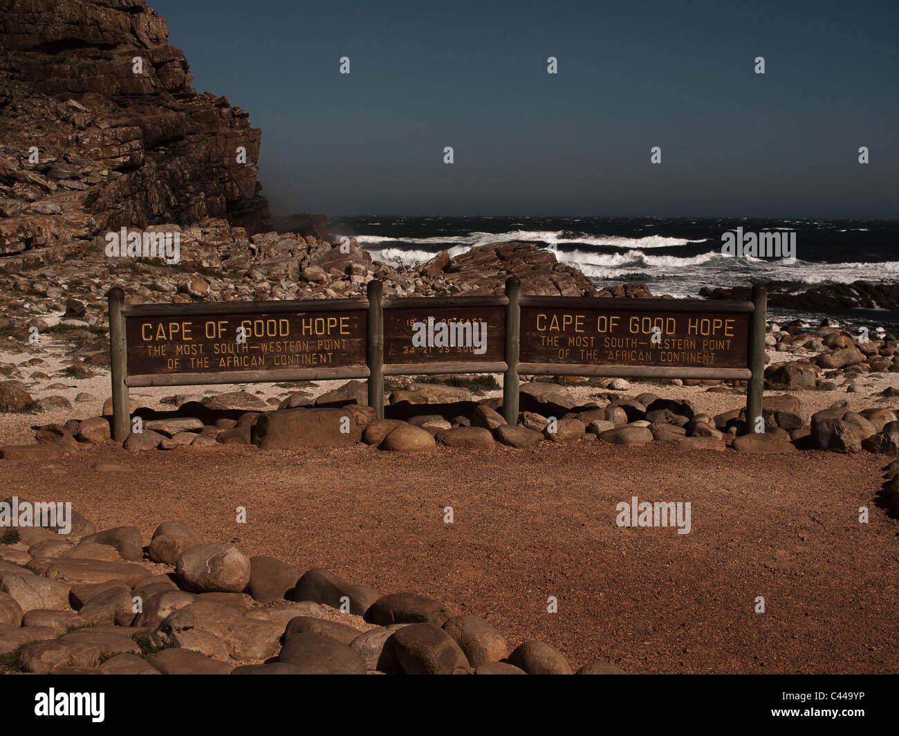 Cape of Good Hope sign on the beach Stock Photo - Alamy