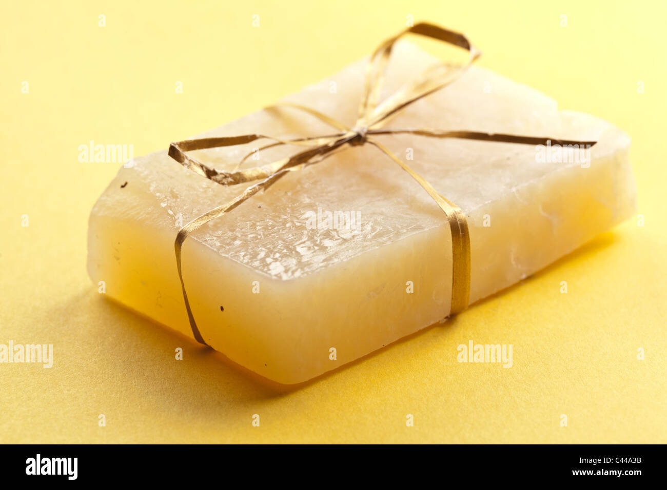 Piece of handmade lemon soap Stock Photo - Alamy