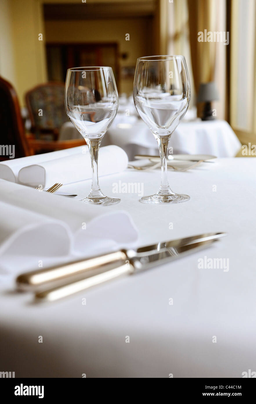 A nice table in a restaurant Stock Photo - Alamy