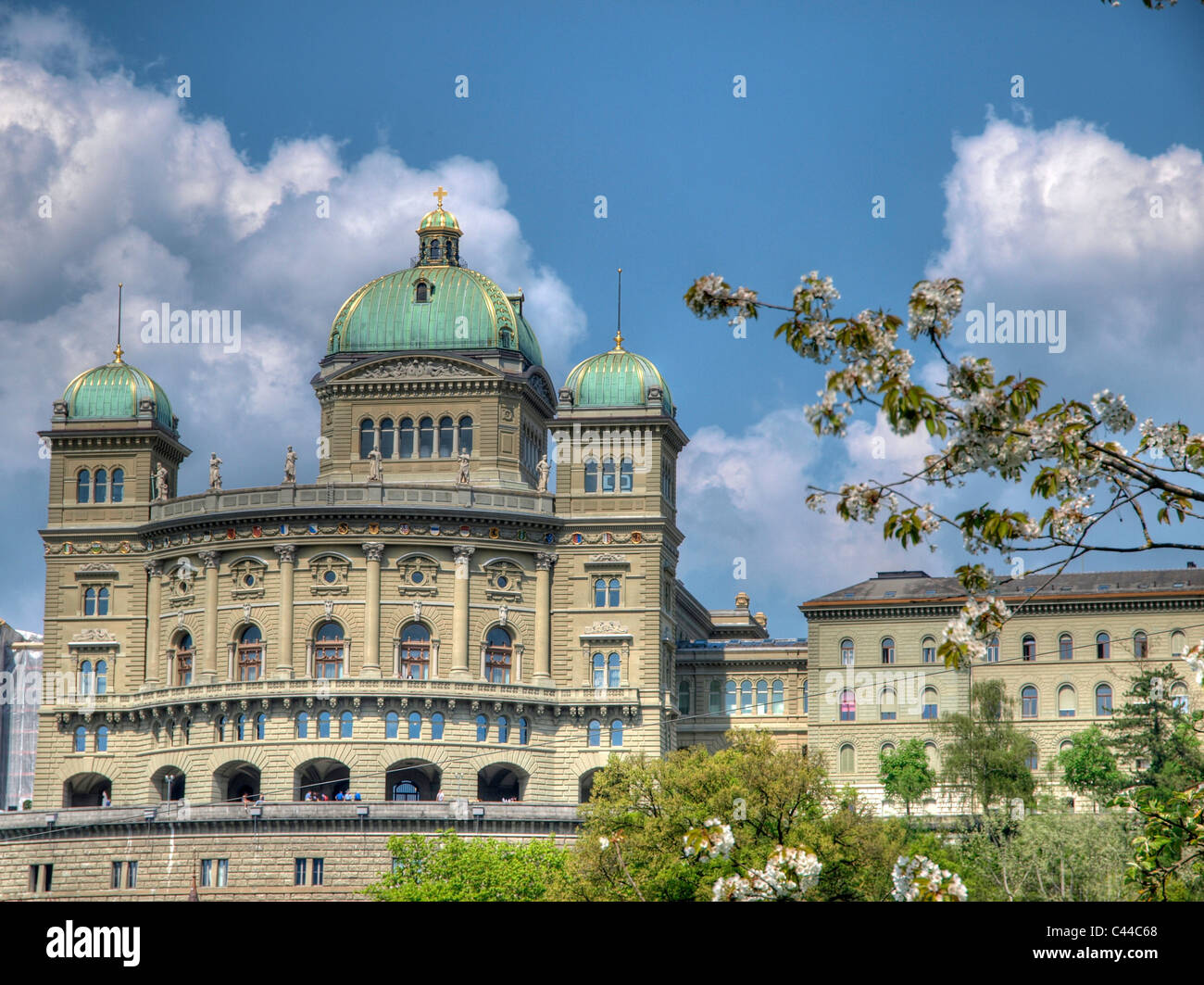 Trees, Bern, Switzerland, leaves, Federal Parliament, Building ...