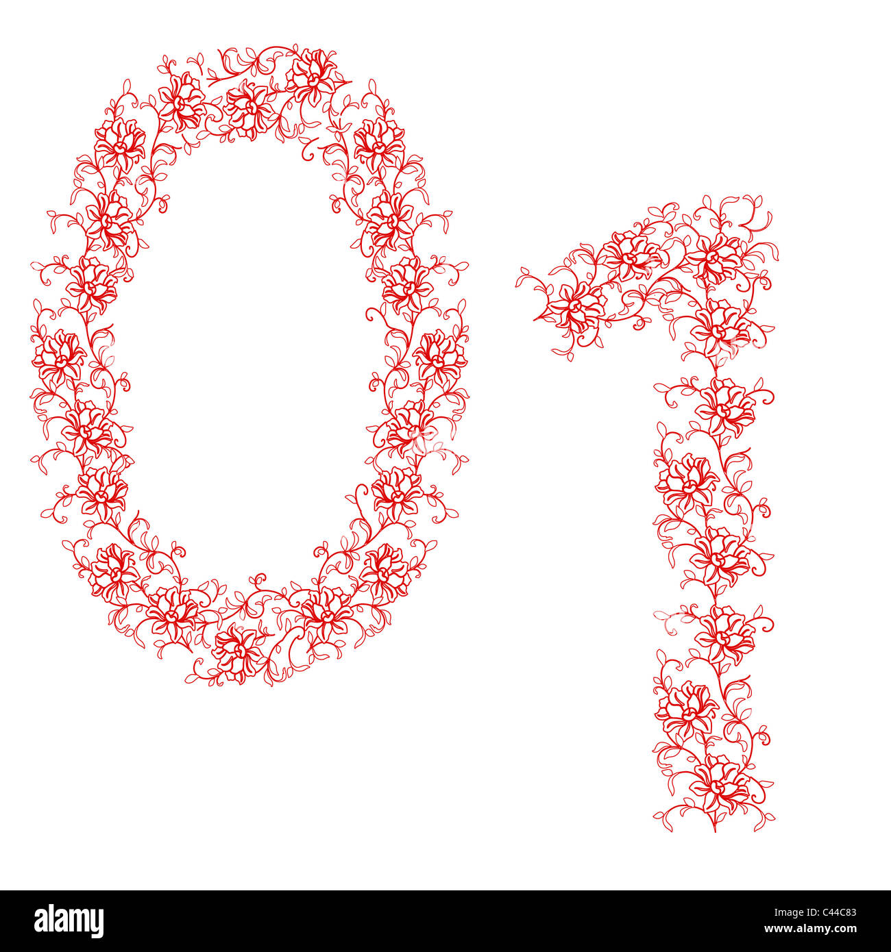 Hand drawing ornamental alphabet. Letter 01 Stock Photo - Alamy