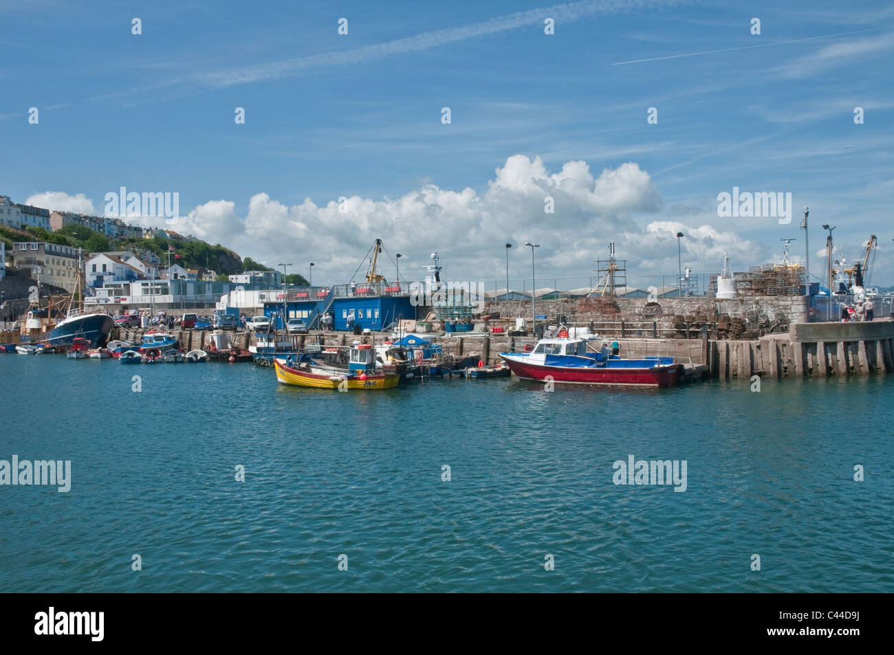 Fishing boats at Quayside Brixham Devon England Stock Photo - Alamy