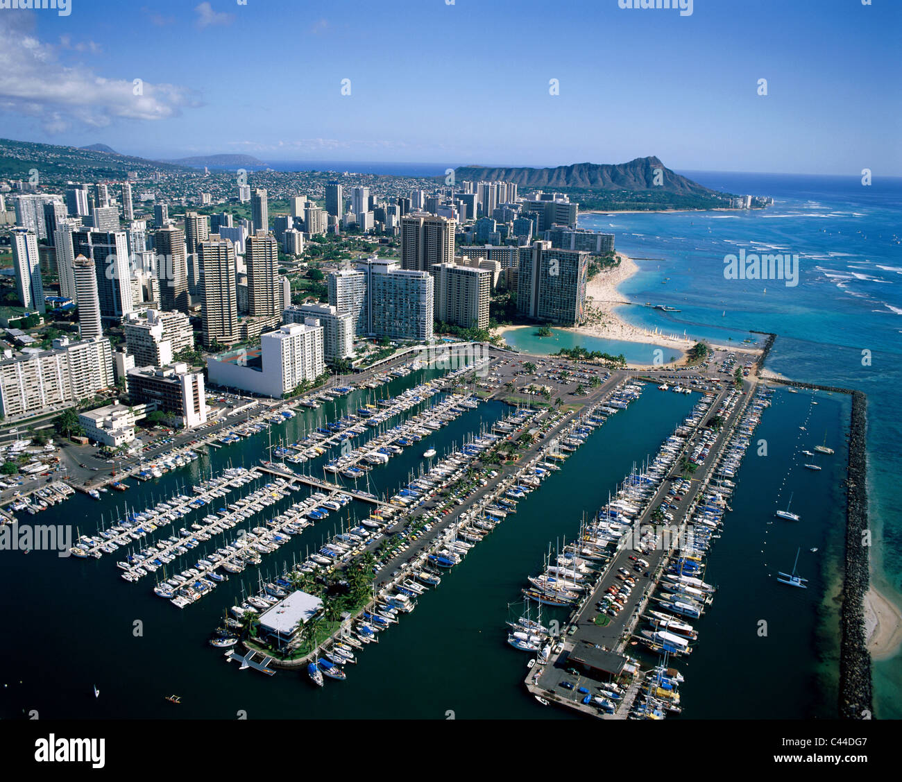 Aerial view, America, City, Diamond head, Hawaii, Holiday, Honolulu ...