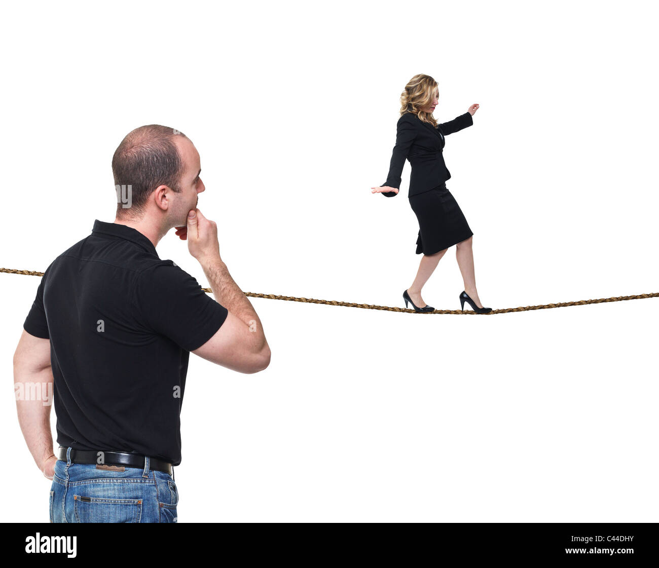 Acrobat on rope hi-res stock photography and images - Alamy