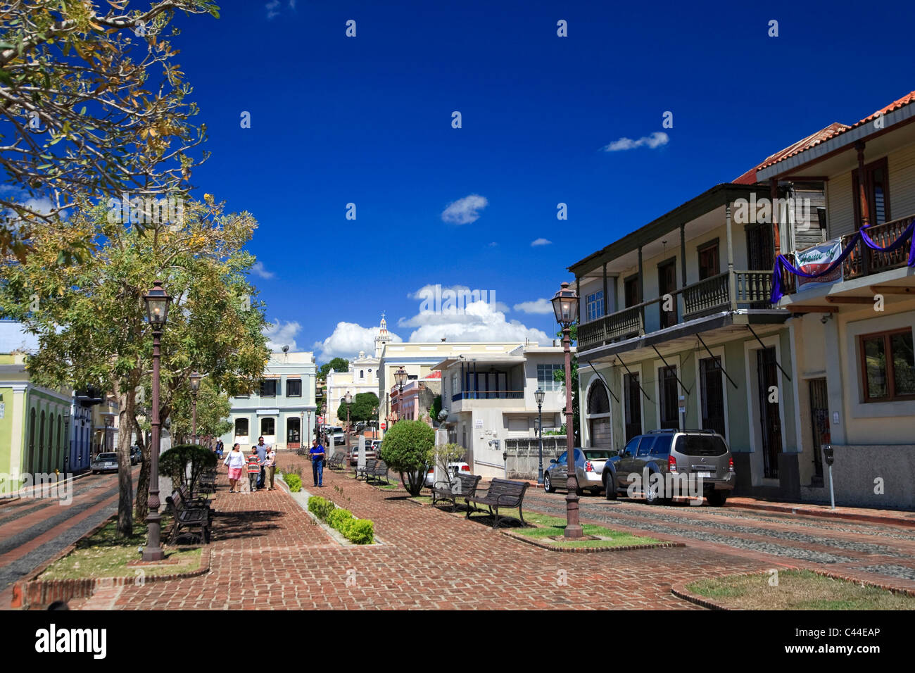 Usa, Caribbean, Puerto Rico, West Coast, St German, Plaza Santo Domingo ...