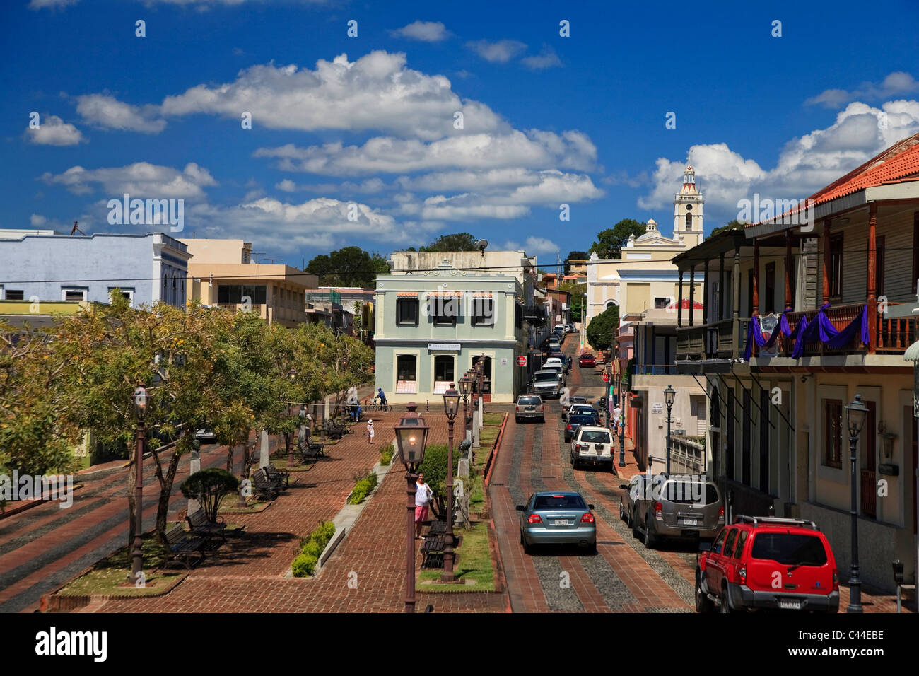 Usa, Caribbean, Puerto Rico, West Coast, St German, Plaza Santo Domingo ...