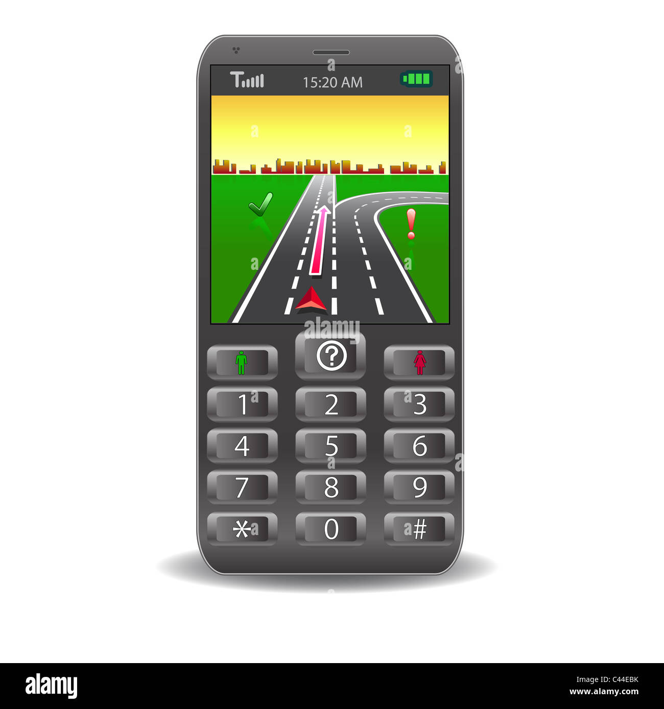Vector mobile phones,with Global Positioning System street Map Stock ...