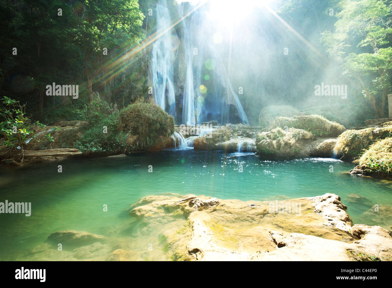 waterfall in Myanmar Stock Photo - Alamy