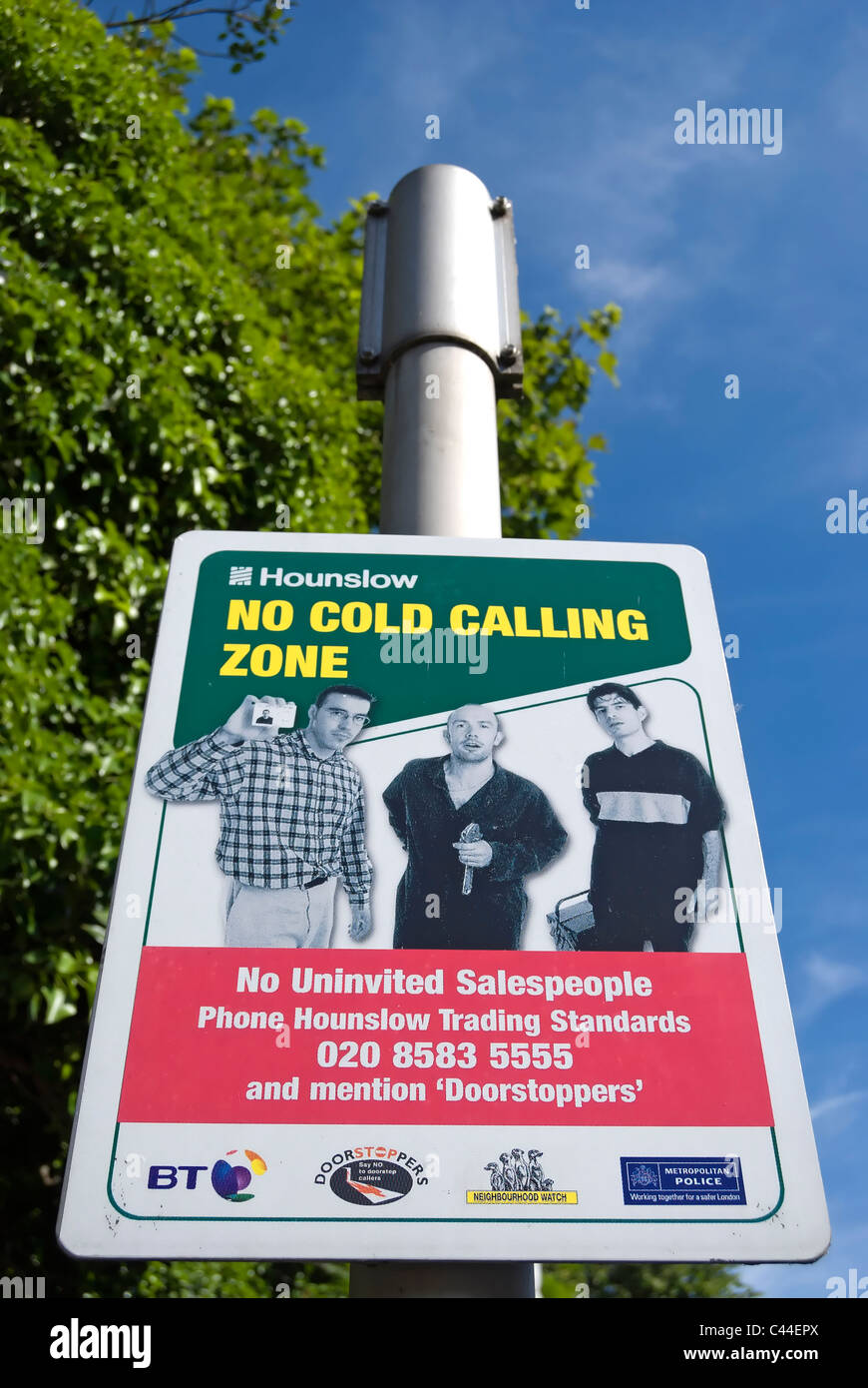 hounslow council notice denoting a no cold calling zone, an area where ...