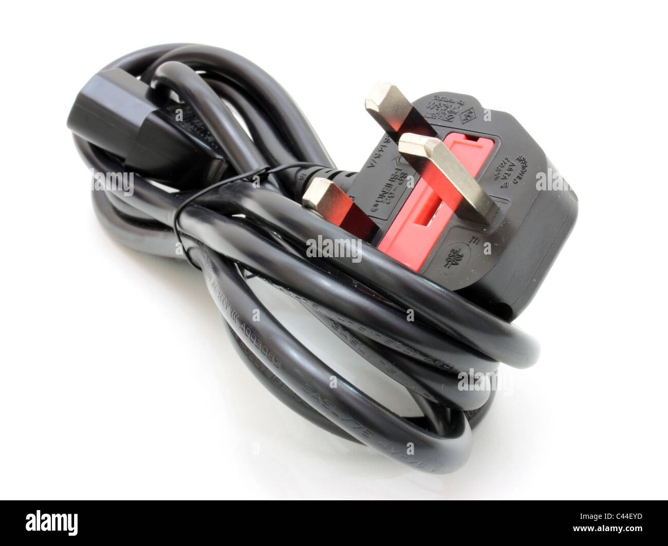 Power Plug - close up on power cord On a white background Stock Photo ...