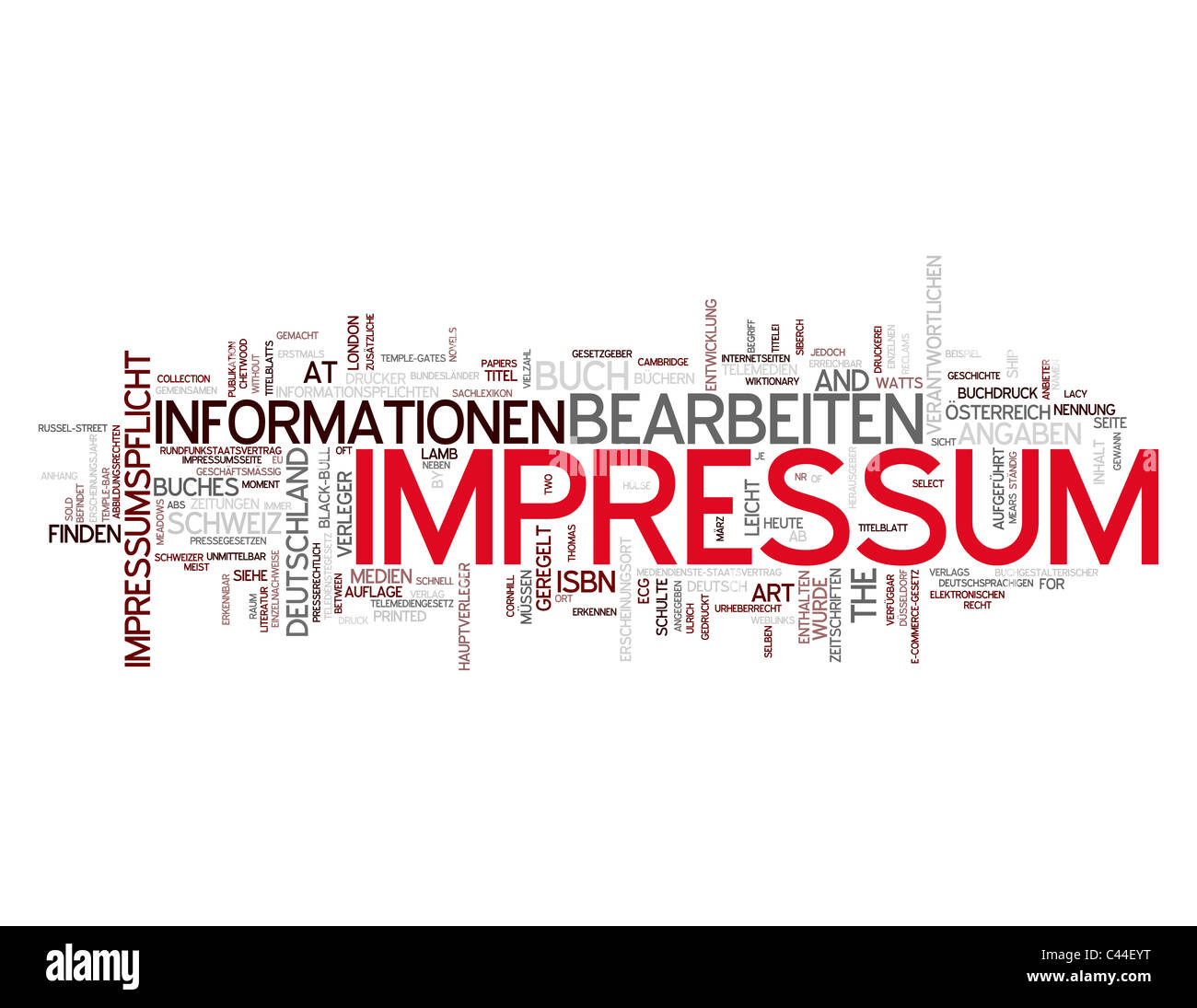 Impressum word collage Stock Photo - Alamy