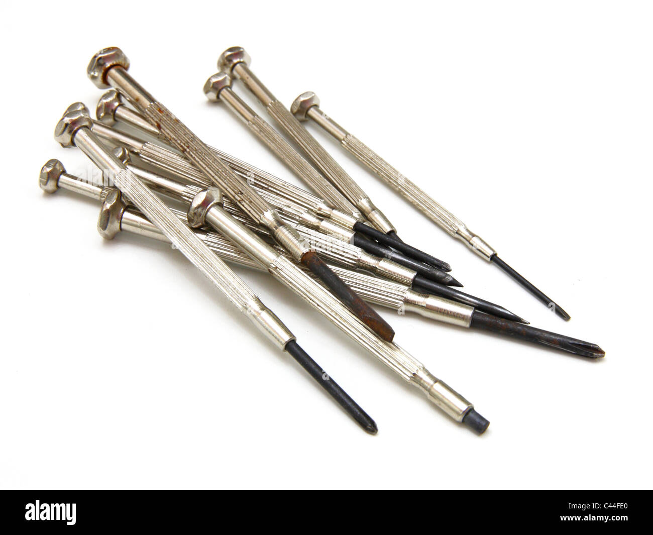 several screwdrivers on the white background Stock Photo - Alamy