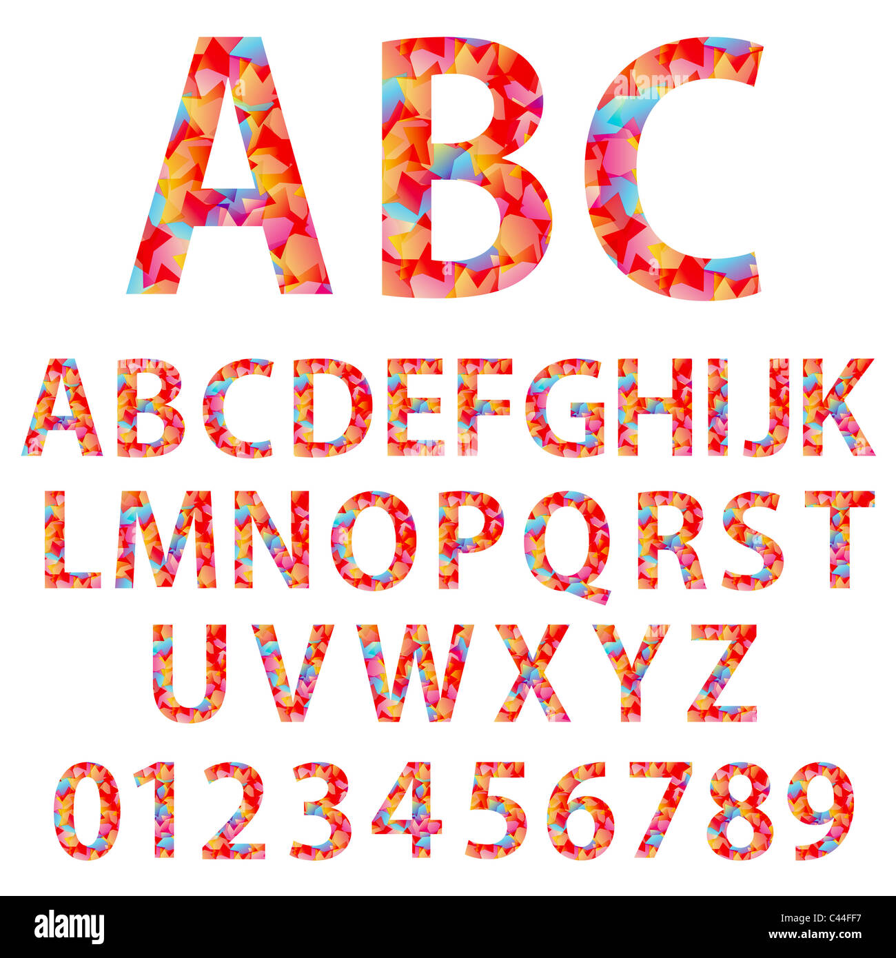 Alphabet design in a colorful style Stock Photo - Alamy