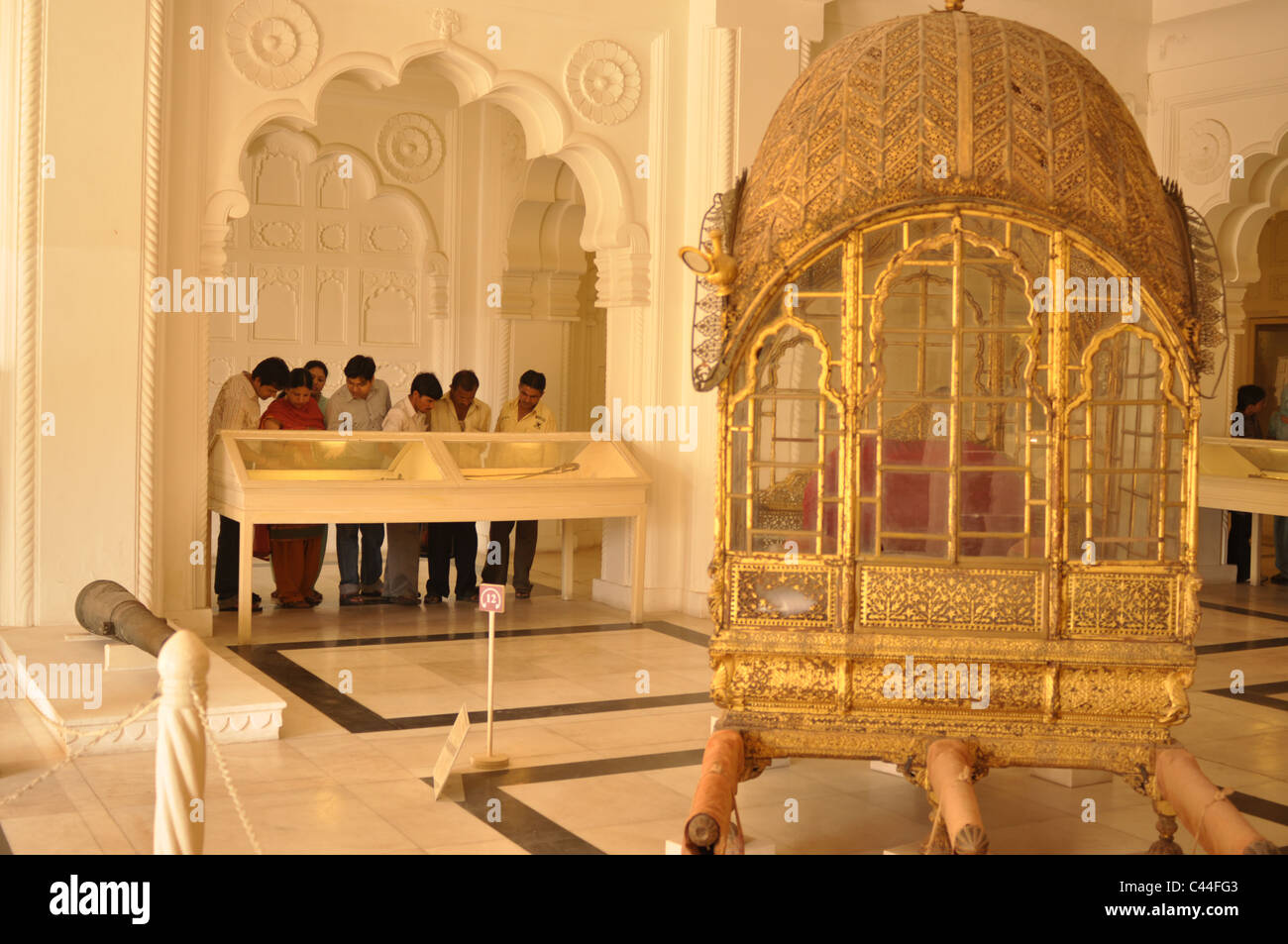 A Royal Palanquin kept in the Royal Museum in Jodhpur, Rajasthan Stock ...