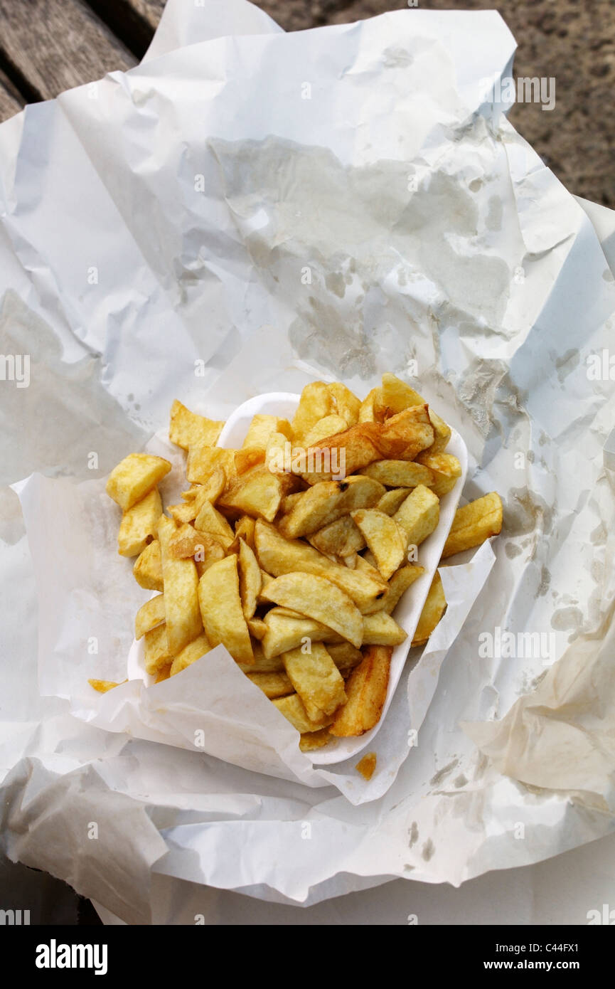 Bag of english chips Bewdley Worcestershire UK Stock Photo - Alamy