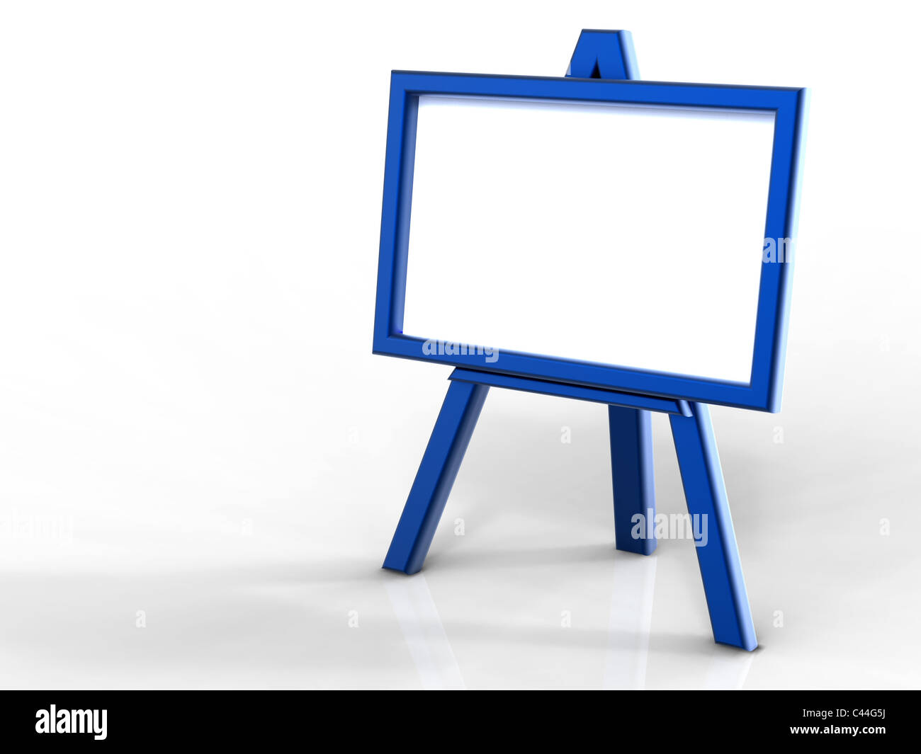 3d rendering of blue easel on white background Stock Photo - Alamy