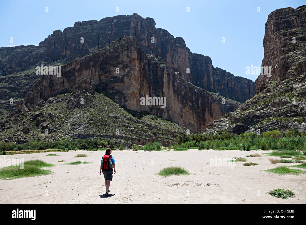 Hiking towards Santa Elena Canyon Rio Grande River Big Bend National ...