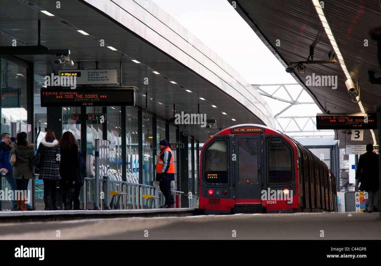 Underground train stratford underground station hi-res stock ...