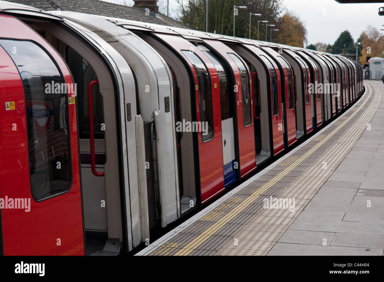 Stationary Epping Underground station at the East end of the Central ...