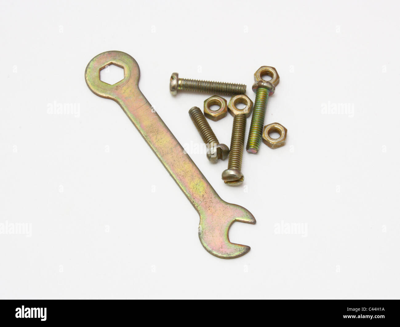 The children's metal designer with details on a white background Stock ...