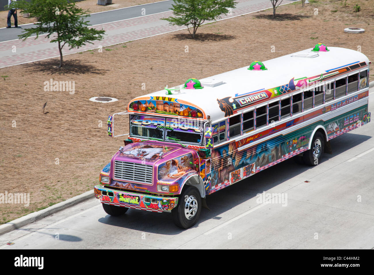 Public Bus on Avenida Balboa, Panama City Stock Photo - Alamy