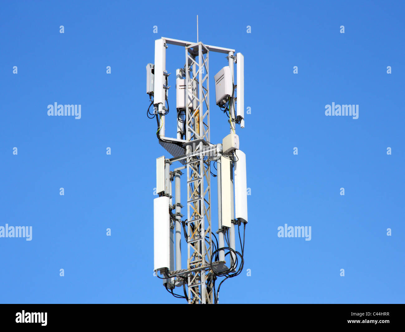 Aerial mobile communication against the blue sky Stock Photo - Alamy