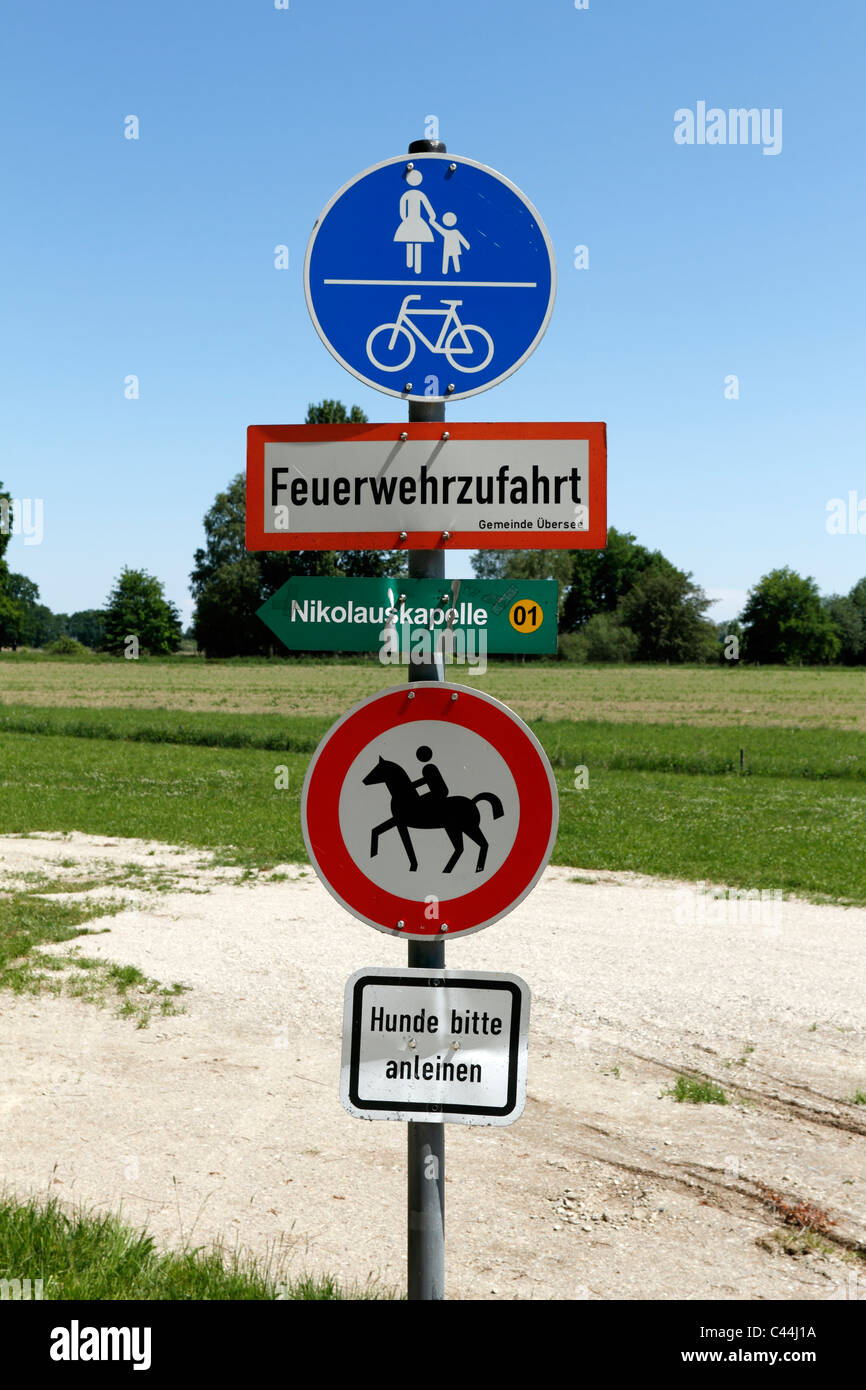 Various German signs, Chiemgau Upper Bavaria Germany Stock Photo - Alamy