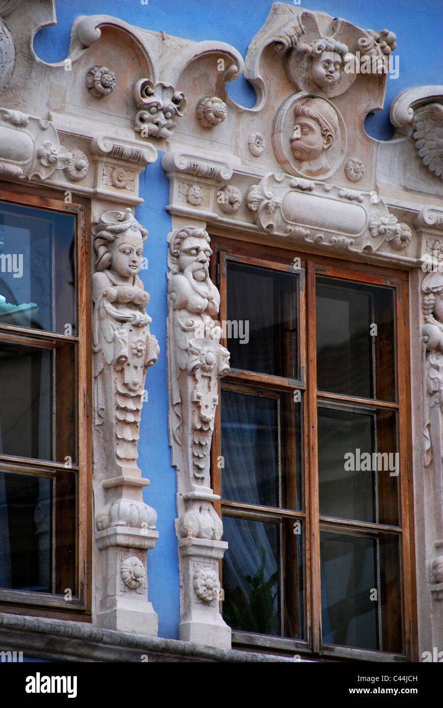 Ornate window frames decorative renaissance window detail hi-res stock ...