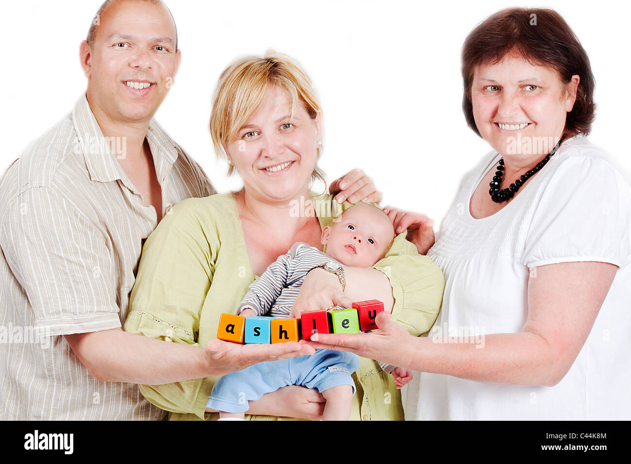 happy family with newborn baby Stock Photo - Alamy