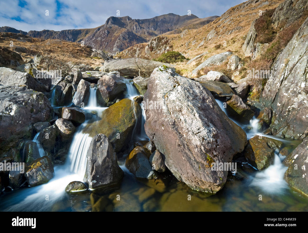 Afon Ogwen Backed By Cwm Idwal And The Devils Kitchen Snowdonia