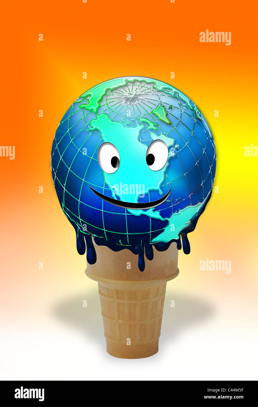 Ice-cream earth cone Stock Photo - Alamy