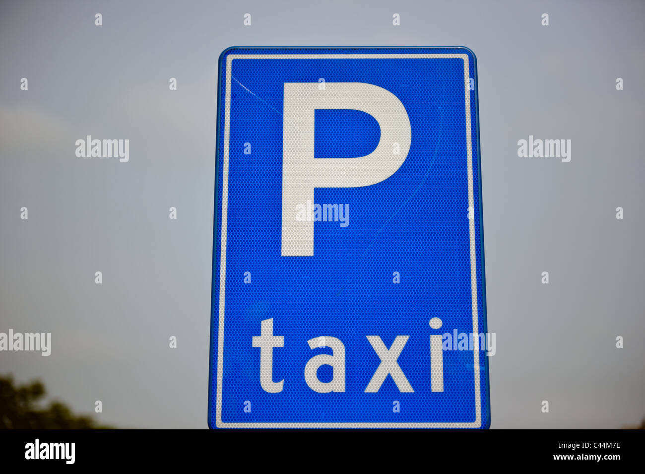 parking sign for a taxi or cab Stock Photo - Alamy