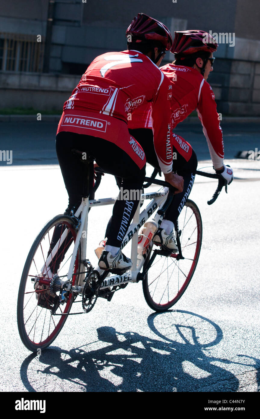 tandem of male cyclist during a competition Stock Photo - Alamy