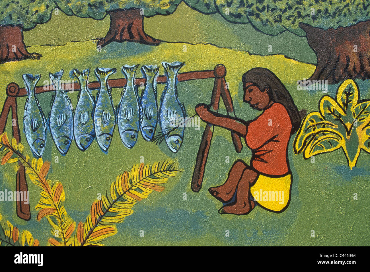 French Polynesia, art, skill, painting, fish, Tahiti, Pacific, Society ...