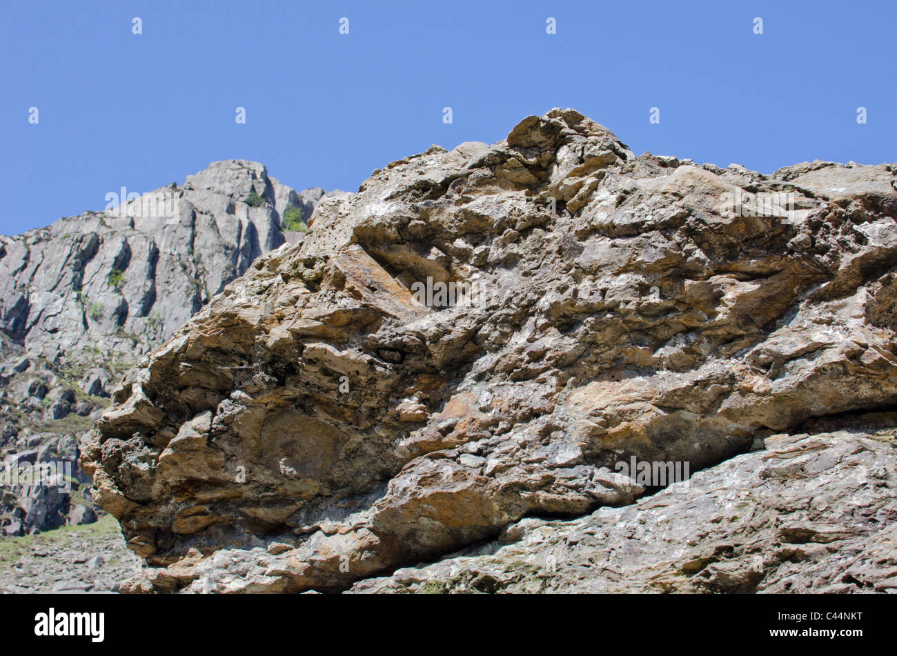 Boulder at the bottom of the Dinas Cromlech, Llanberis Pass, Snowdonia ...
