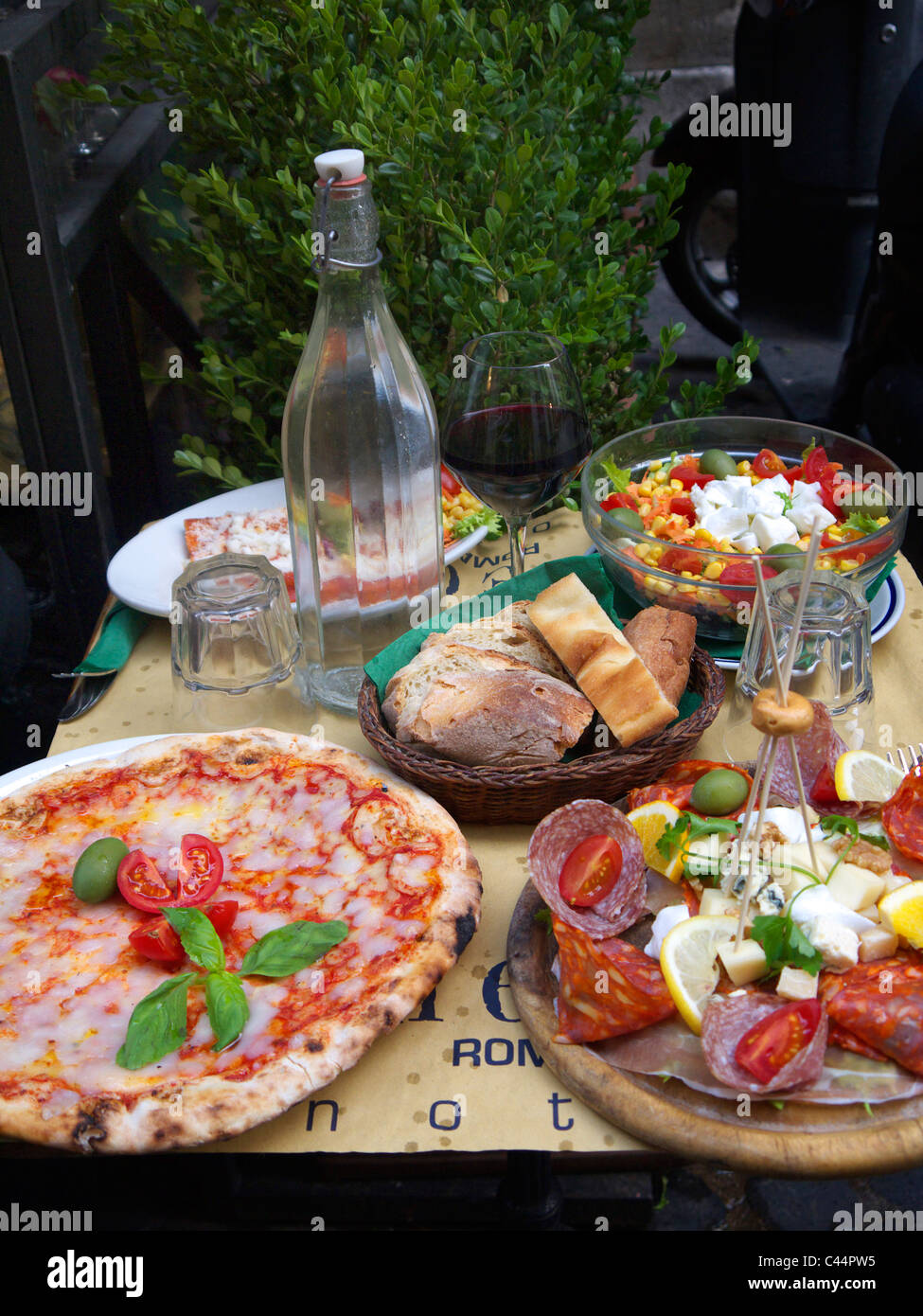 Traditional Italian Food on display in Rome Italy Stock Photo - Alamy