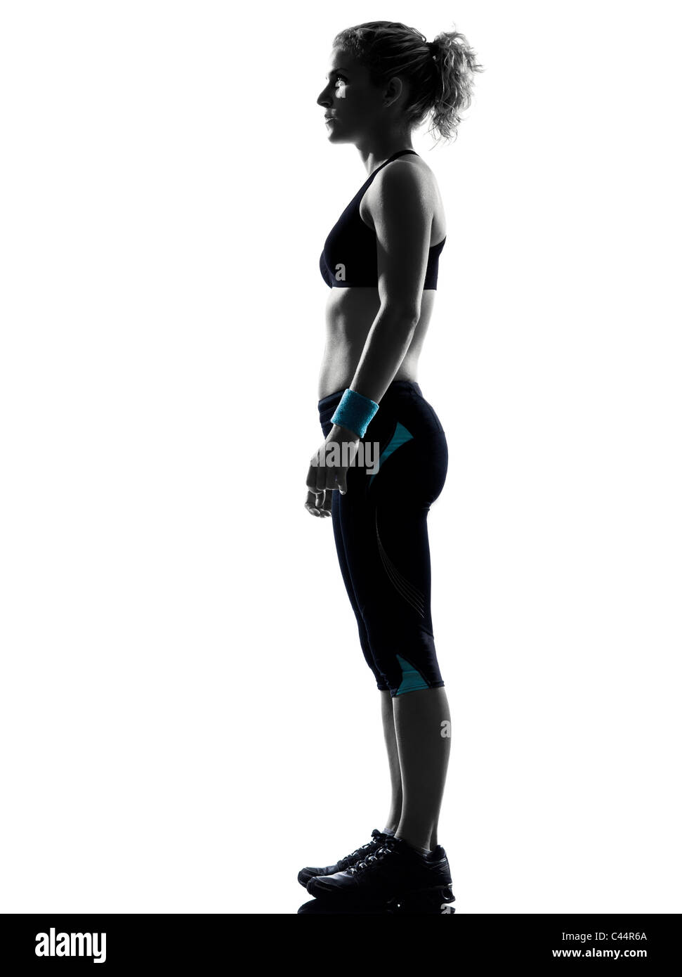 Side view woman standing profile full hi-res stock photography and ...