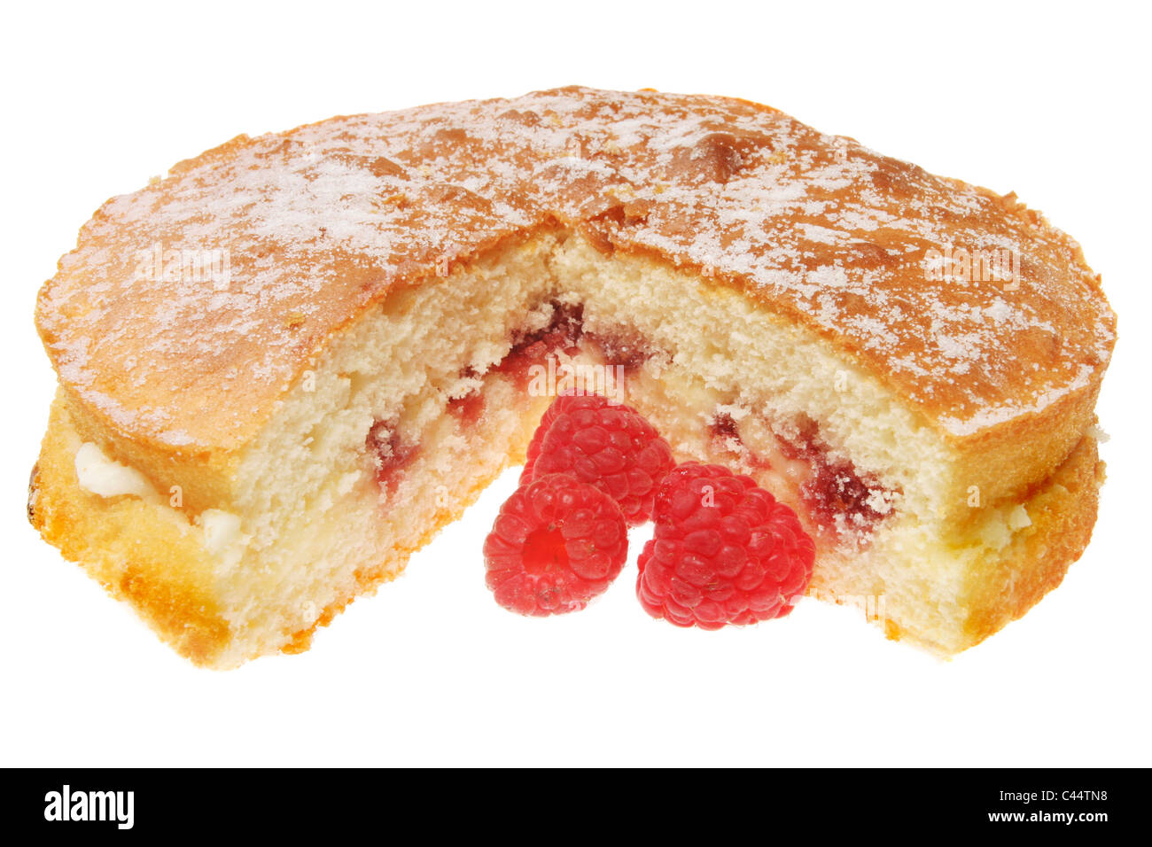 Raspberry sponge cake with raspberries Stock Photo - Alamy