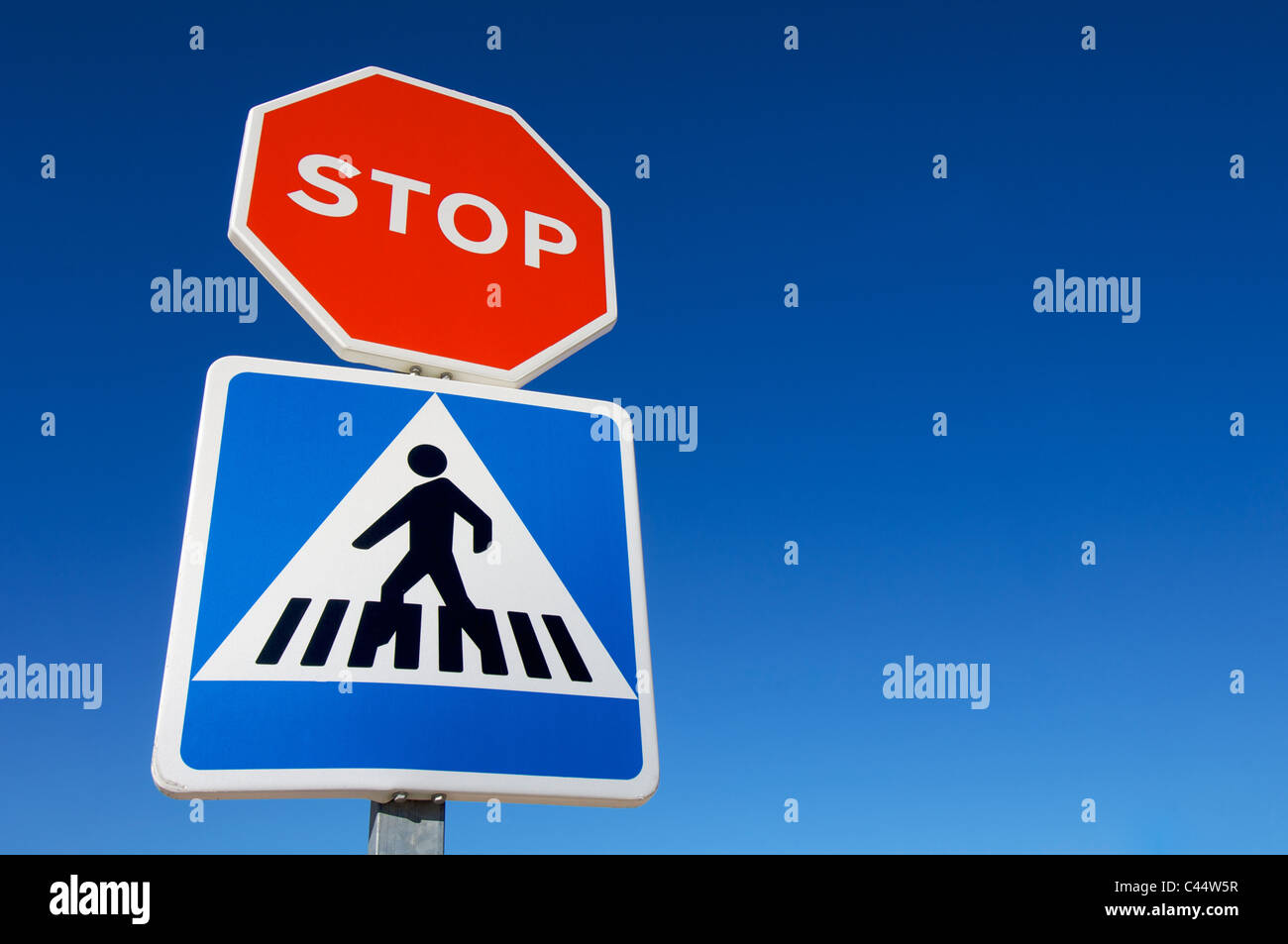 Double crosswalk signs hi-res stock photography and images - Alamy