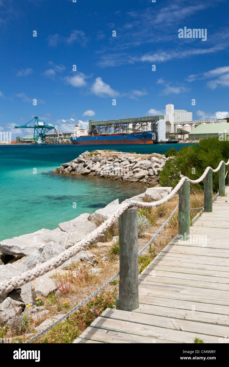 View along boardwalk to port at Esperance, Western Australia, Australia ...