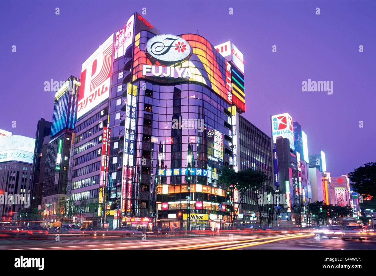 Asia, Ginza, Holiday, Japan, Landmark, Night, Night lights, Street ...