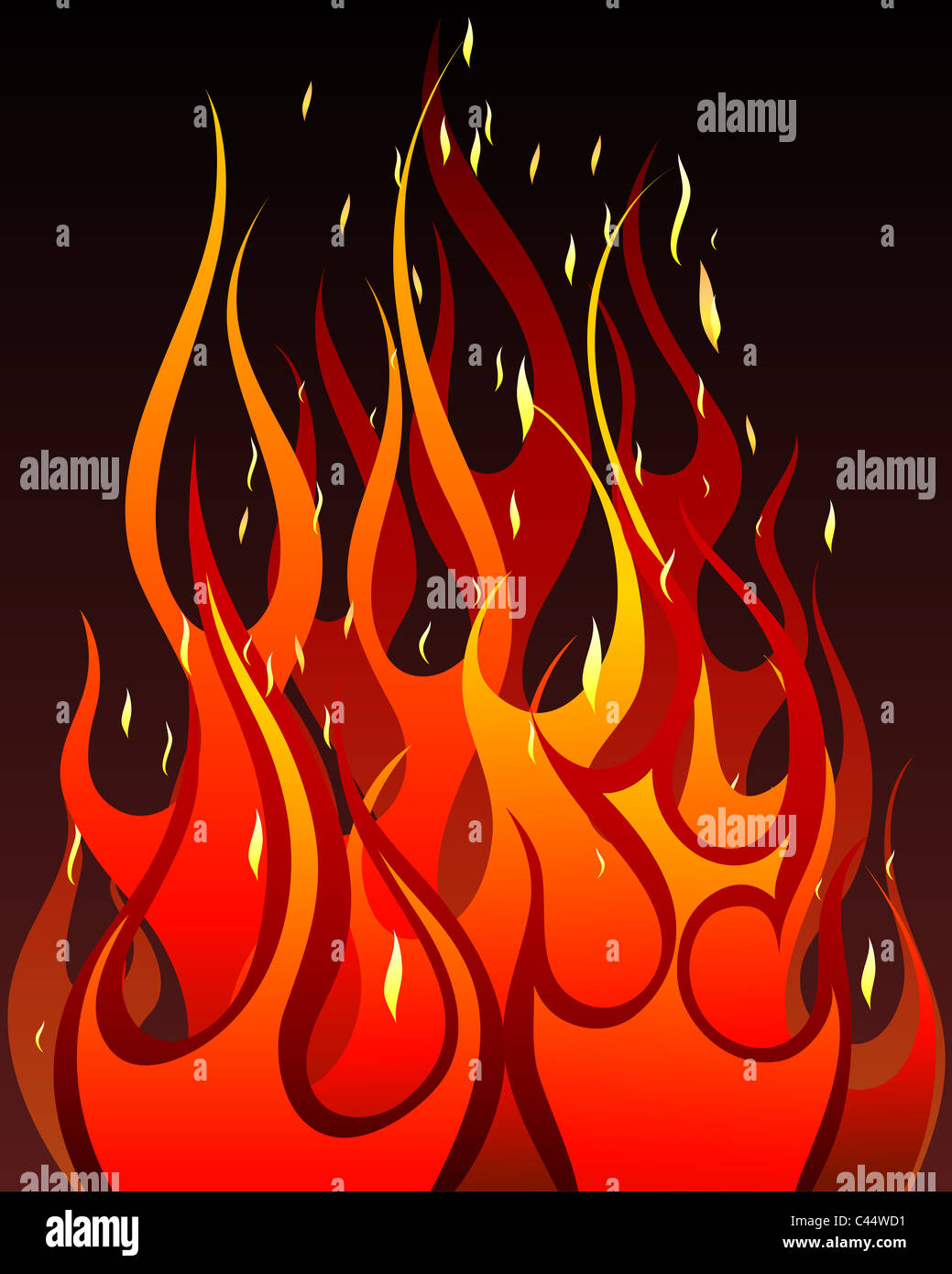 Inferno fire vector background for design use Stock Photo - Alamy